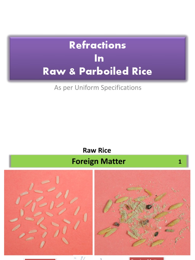 Rice Quality Specifications Analysis | PDF
