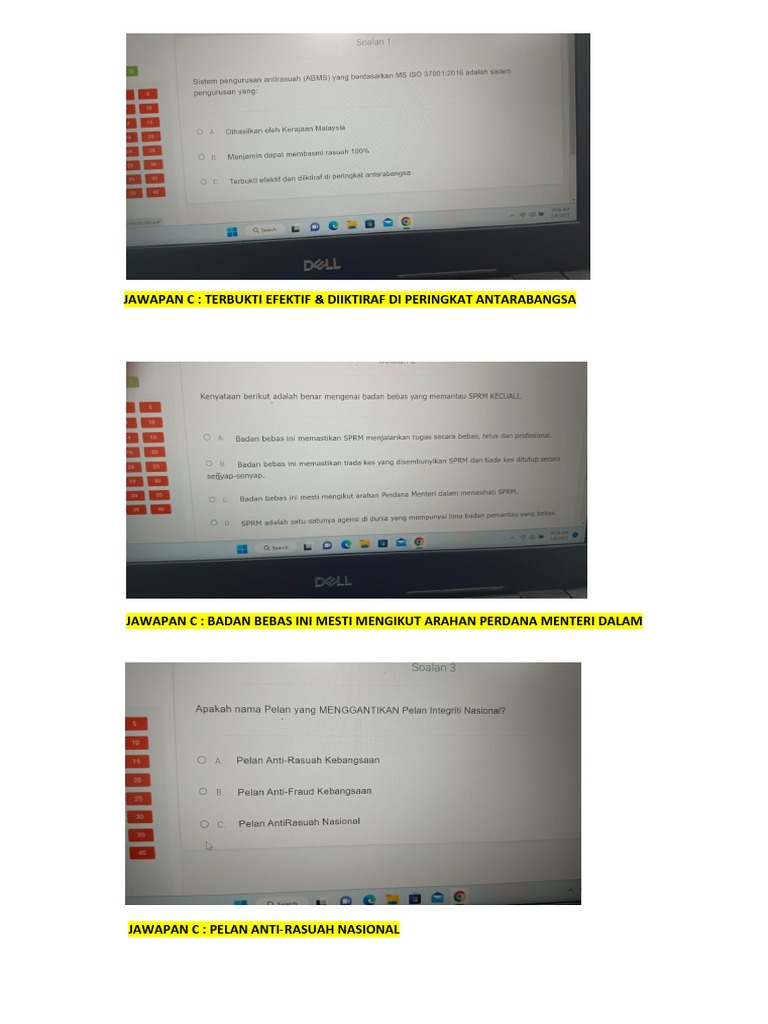 Contoh2 Soalan Peperiksaan Integriti | PDF