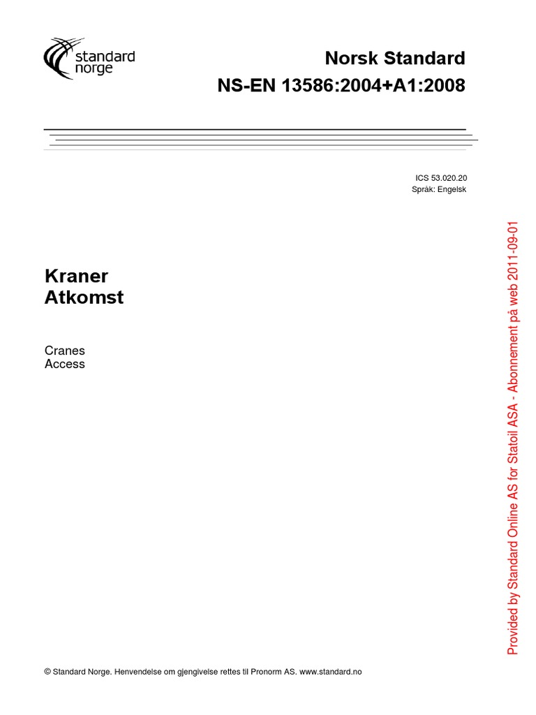 EN 13586 Cranes Access | PDF | Stairs | Ladder