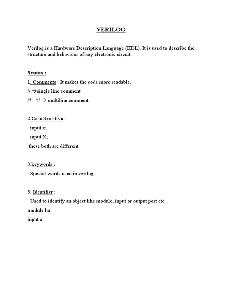 Verilog Theory Complete | PDF Verilog Theory Complete | PDF