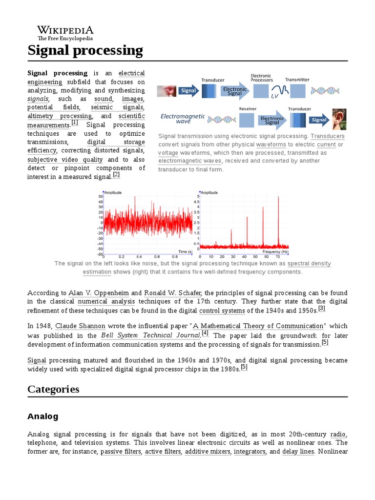 Signal Processing | PDF | Signal Processing | Computer Engineering