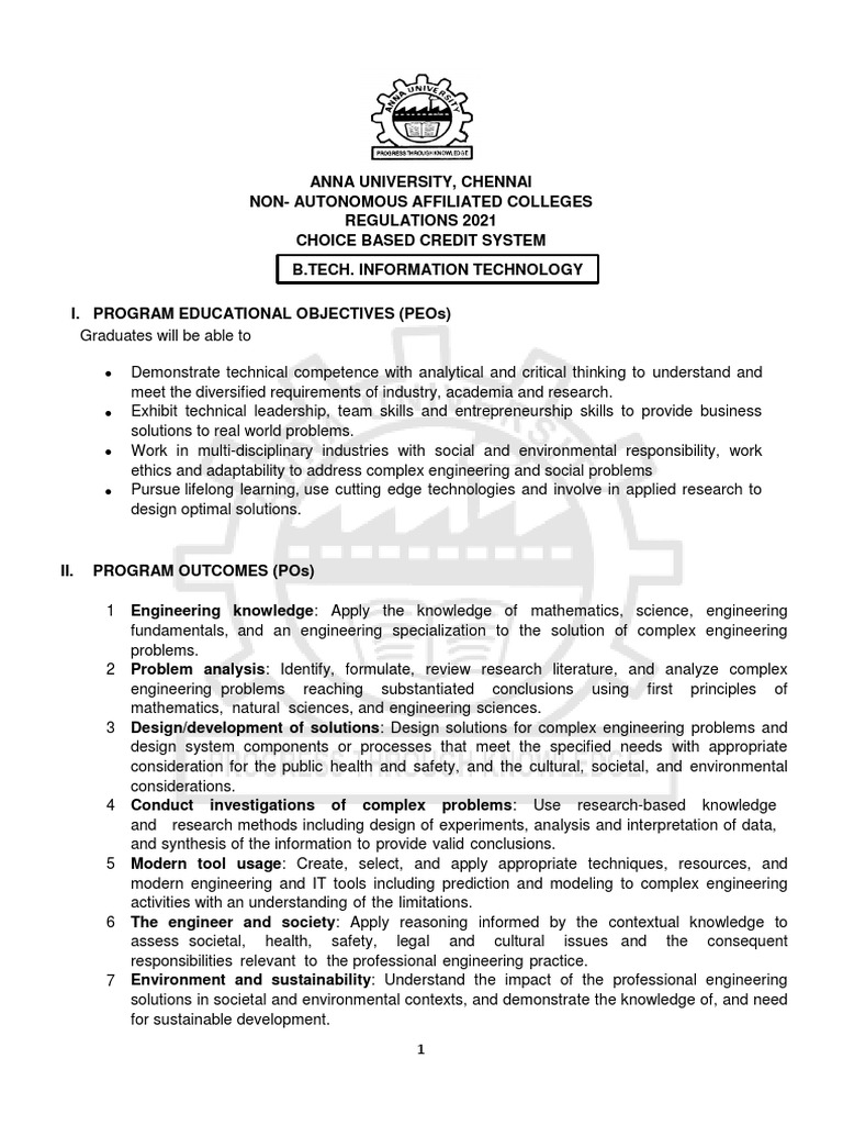 2021 Anna University Regulations | PDF | Engineering | Deep Learning