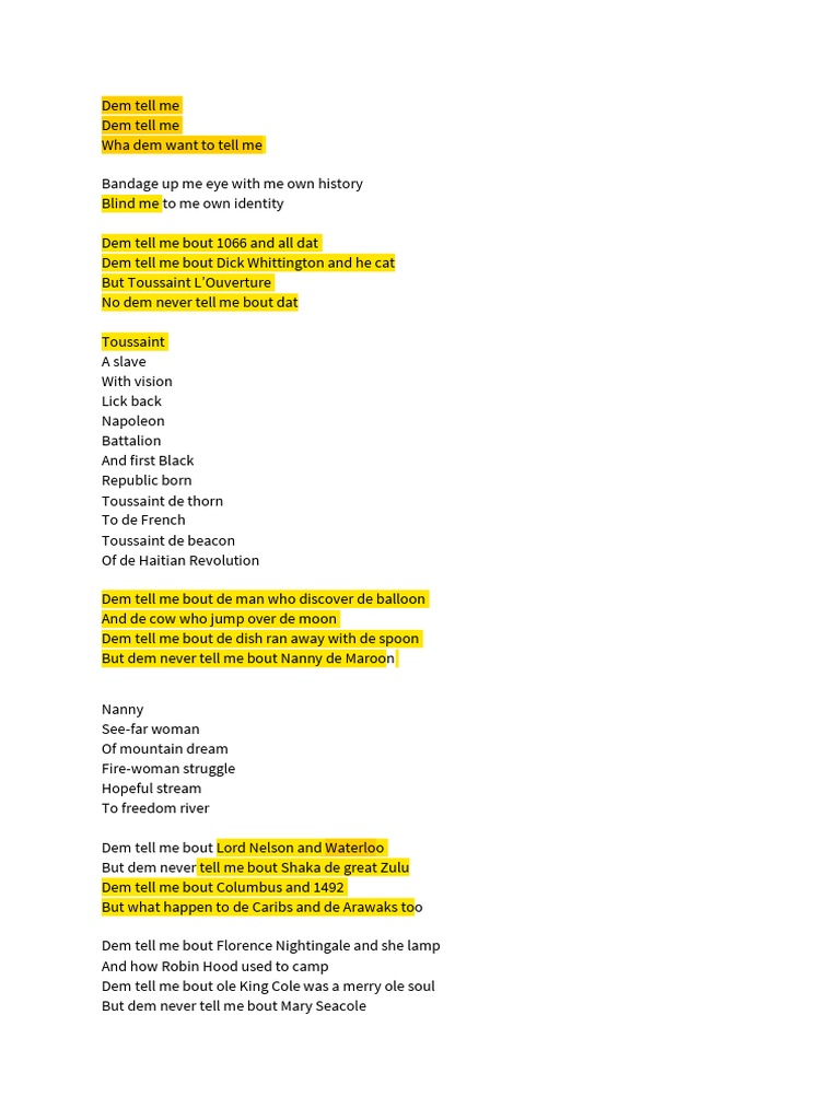 John Agard - Checking Out Me History | PDF