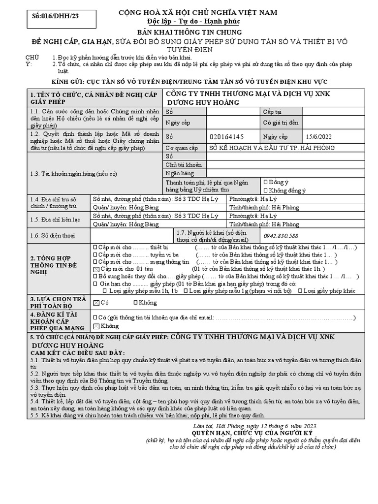 GPDT Huy Hoang 838 | PDF