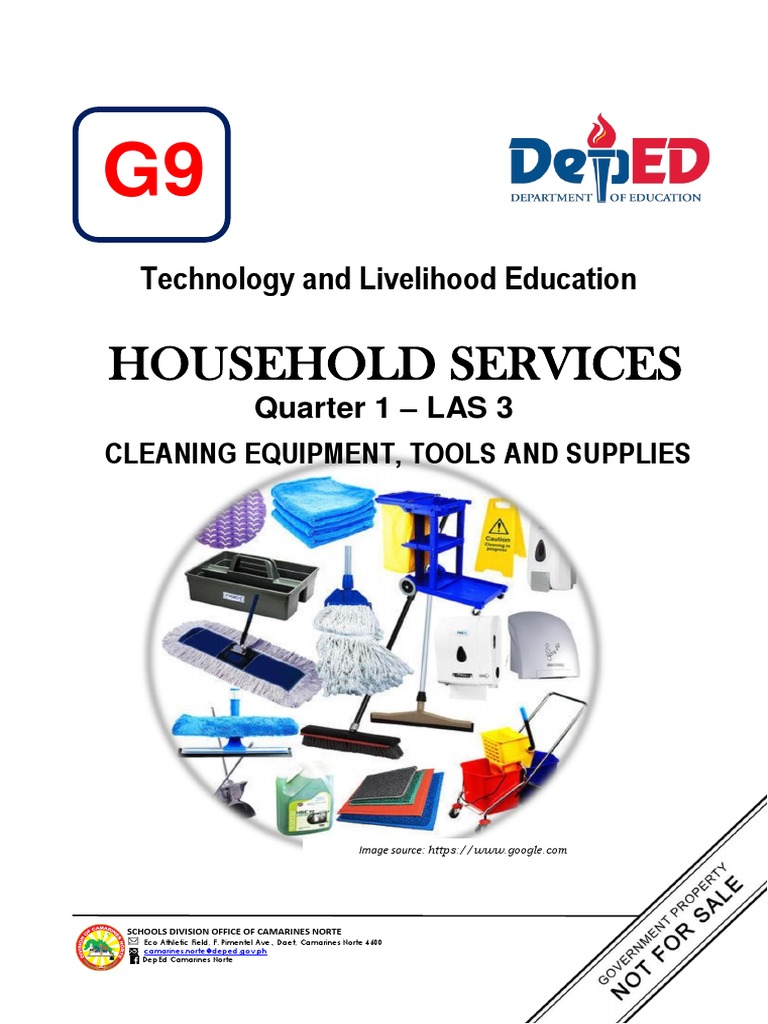 G9-Q1-Household Services-Las 3 | PDF | Vacuum Cleaner | Dust