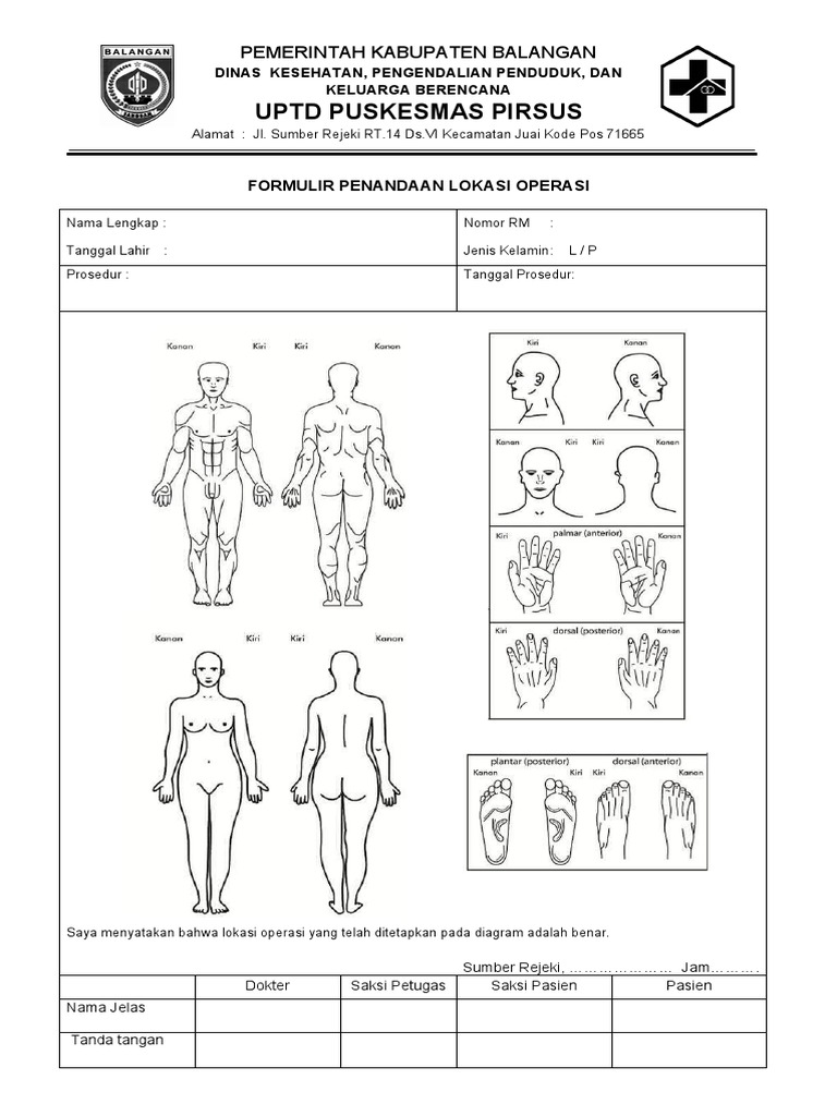 Formulir Penandaan Lokasi Operasi | PDF
