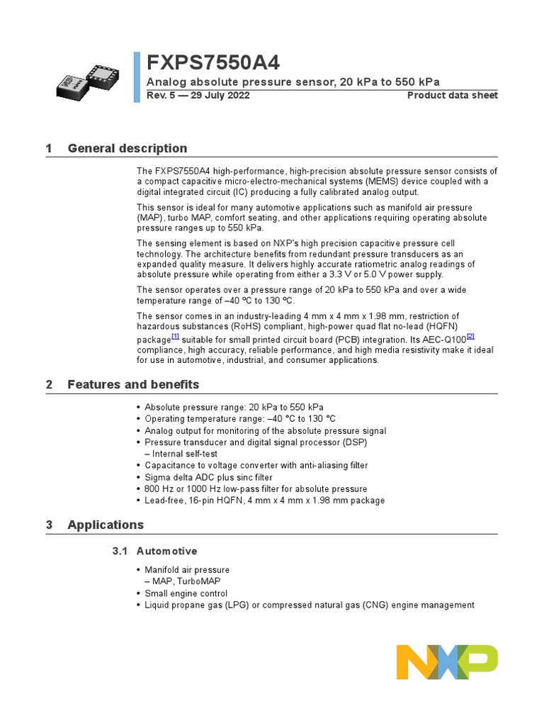 Pressure Sensor | PDF | Digital Signal Processing | Analogue Electronics