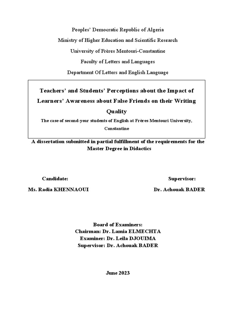 Mémoire 2 | PDF | Second Language Acquisition | Multilingualism