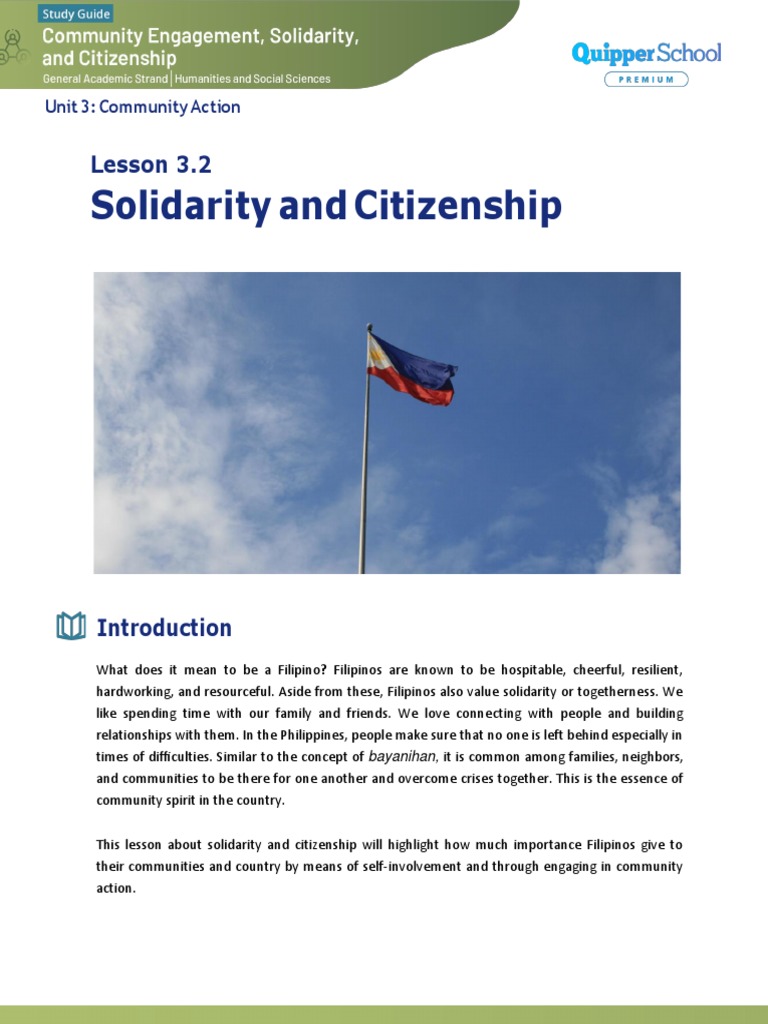 Solidarity and Citizenship | PDF | Citizenship | Community