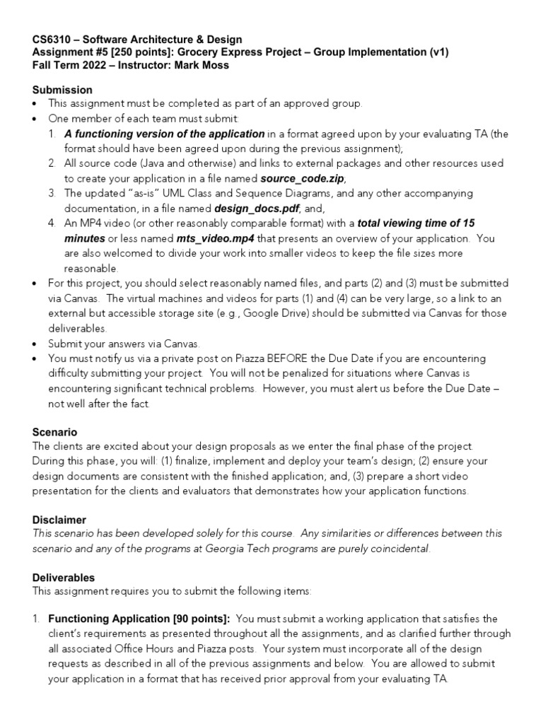 CS6310 A5 Group - Implementation Fall2022 | PDF | Graphical User Interfaces | Unified Modeling ...
