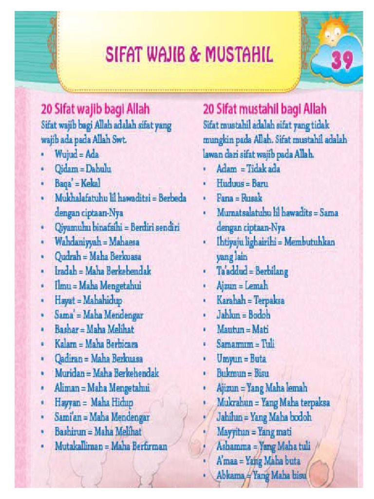 Sifat Wajib Dan Mustahil | PDF