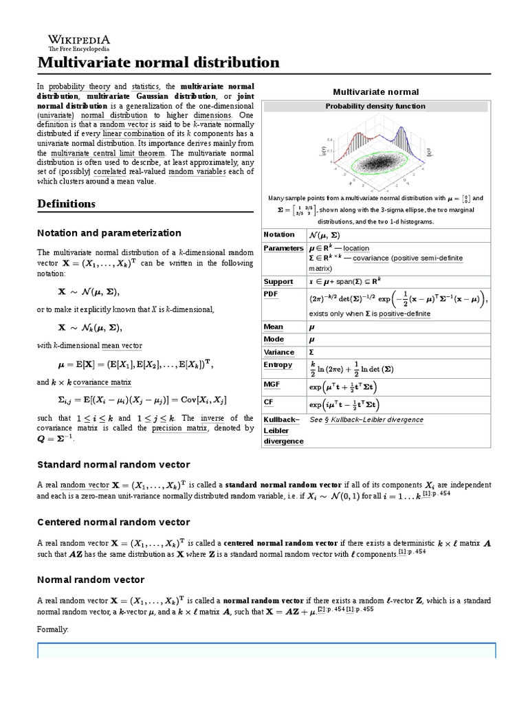 Multivariate Normal Distribution | PDF | Normal Distribution ... Multivariate Normal Distribution | PDF | Normal Distribution ...