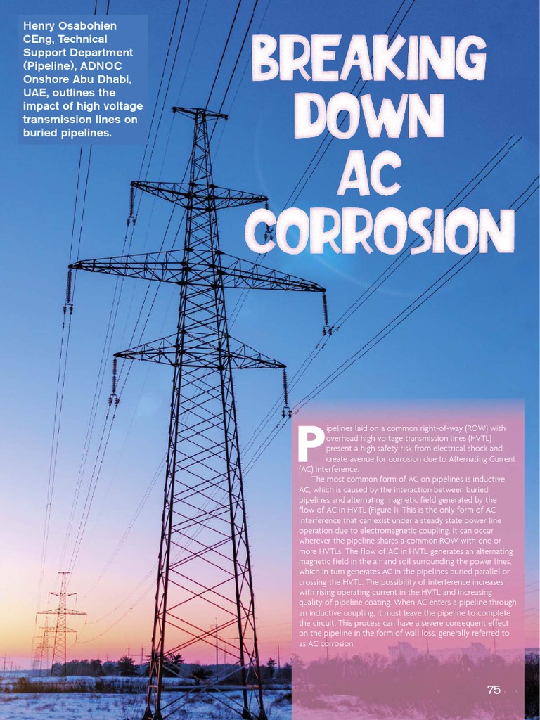 AC Corrosion from HVTL on Pipelines | PDF | Electromagnetic Induction ...