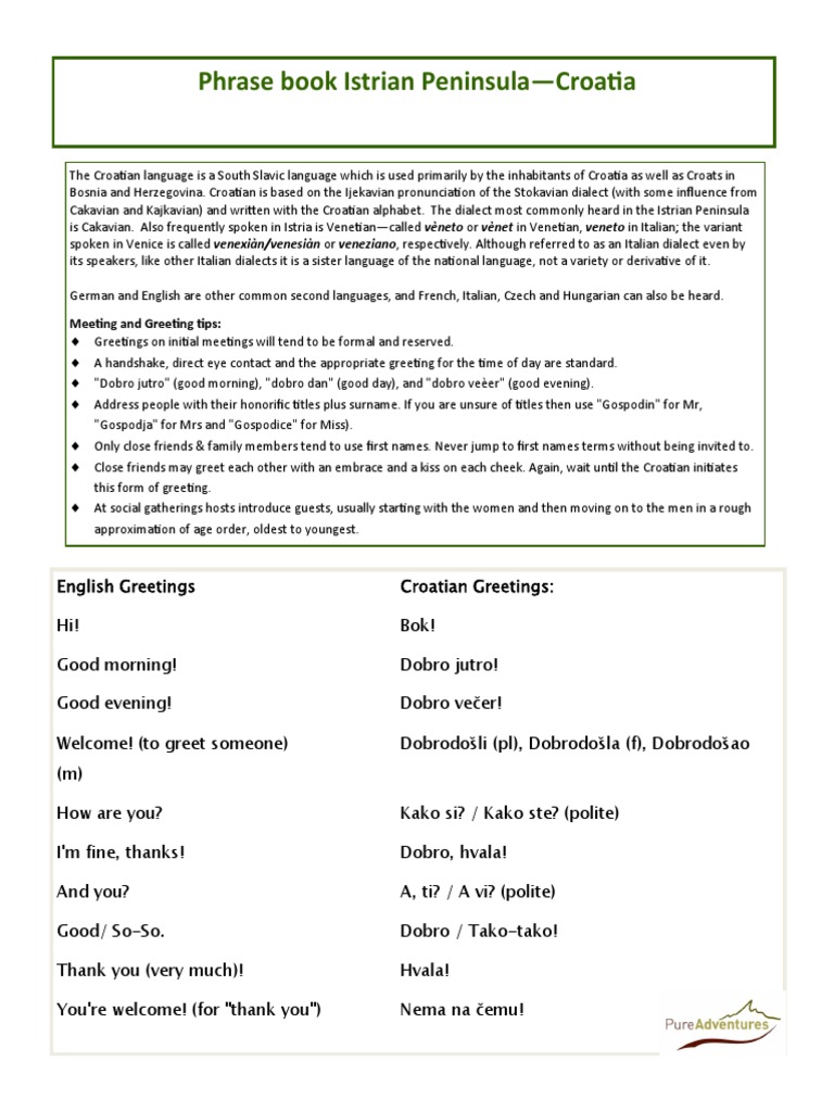 Istrian Phrasebook | Download Free PDF | Sociolinguistics | Language Varieties And Styles