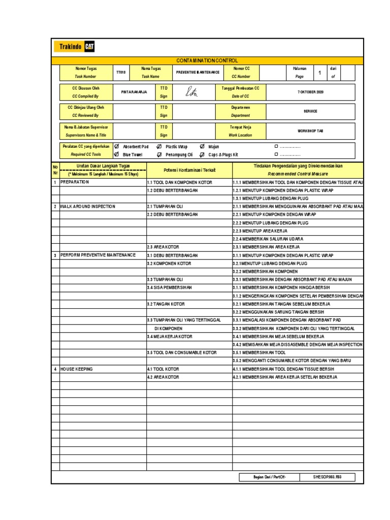 CC Form Preventive Maintenance | PDF