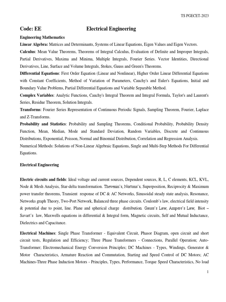 Electrical Engineering Ee N Pdf Electric Motor Fourier Transform