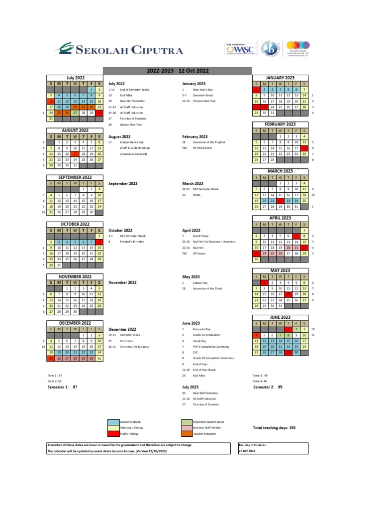 Academic - Calendar 2022 2023 2024 | Download Free PDF | Academic Term ...