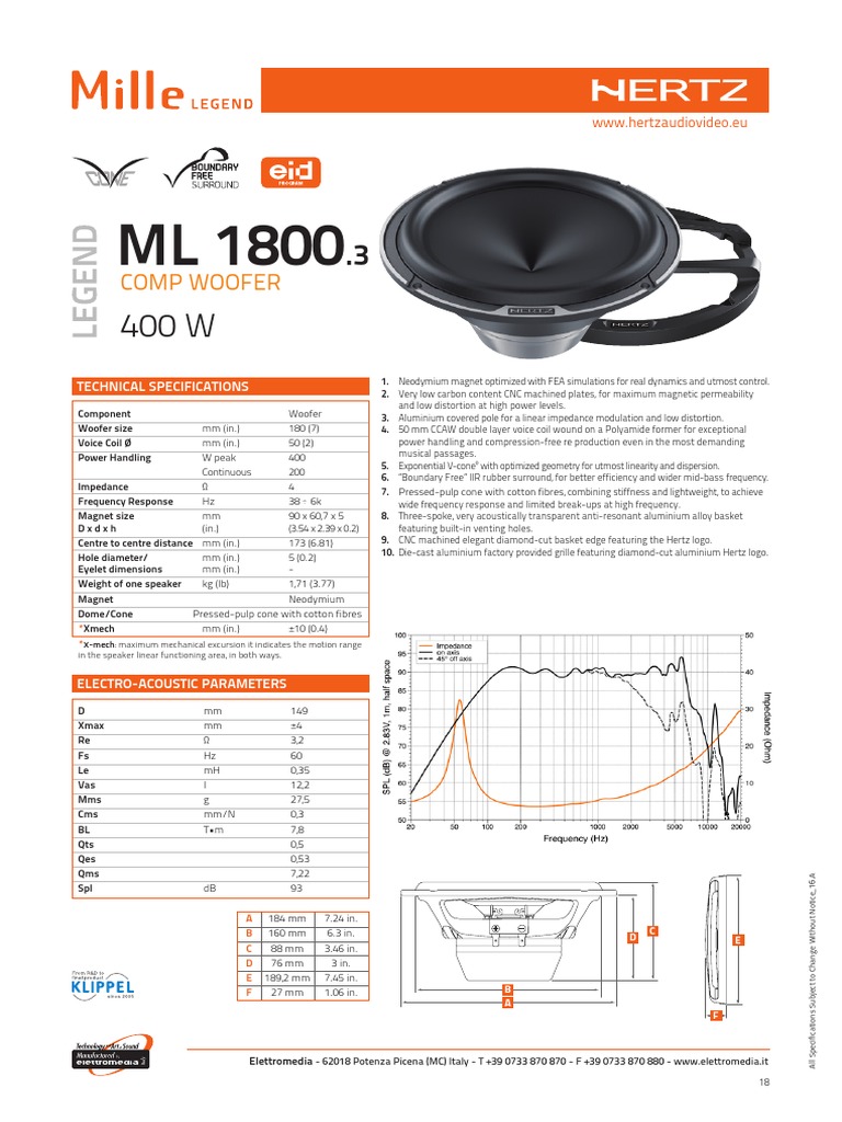 Hertz ML1800.3 | PDF | Loudspeaker | Electrical Engineering
