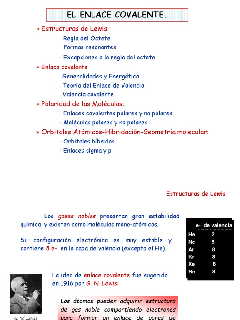 Enlace Covalente | PDF | Enlace químico | Enlace covalente