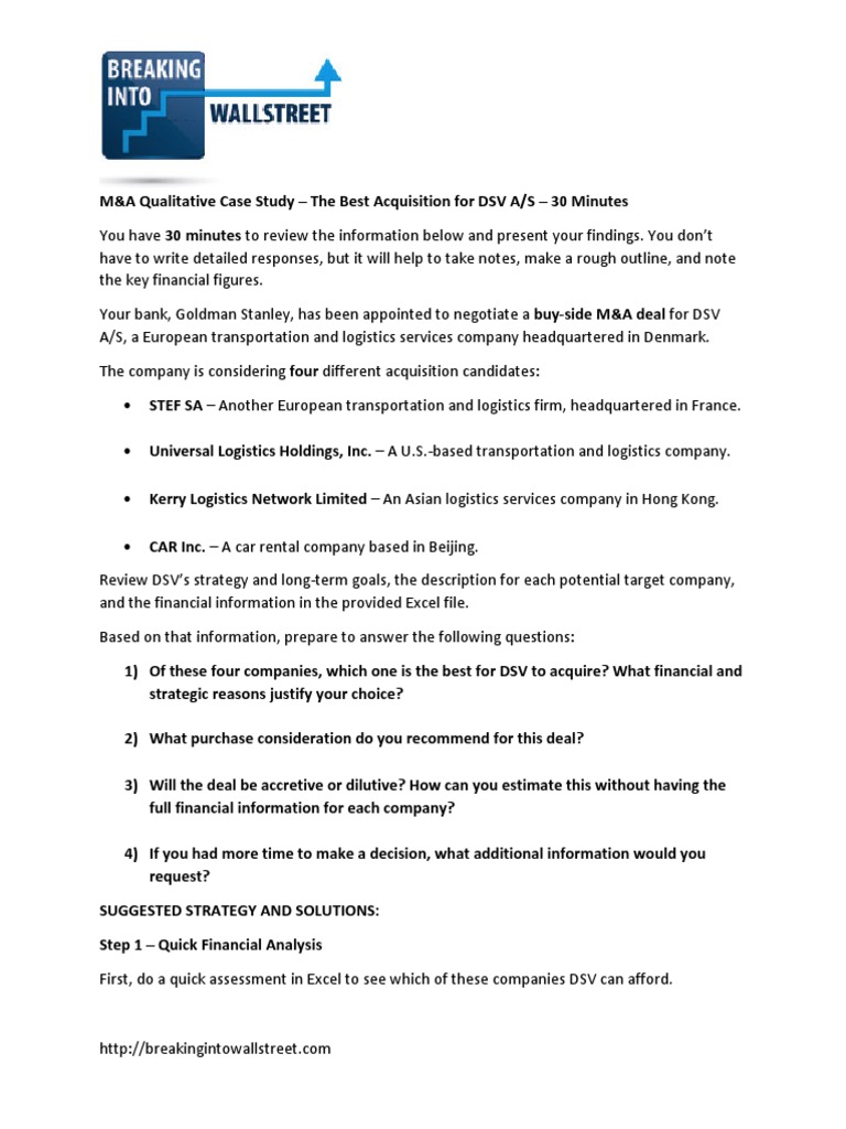 IBIG 06 09 Case Description Solutions | PDF | Mergers And Acquisitions | Stocks