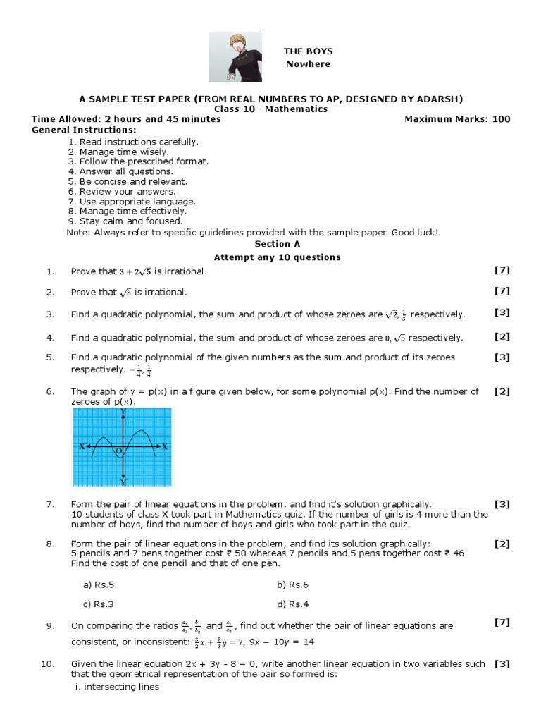 Print Question Paper | PDF | Equations | Polynomial