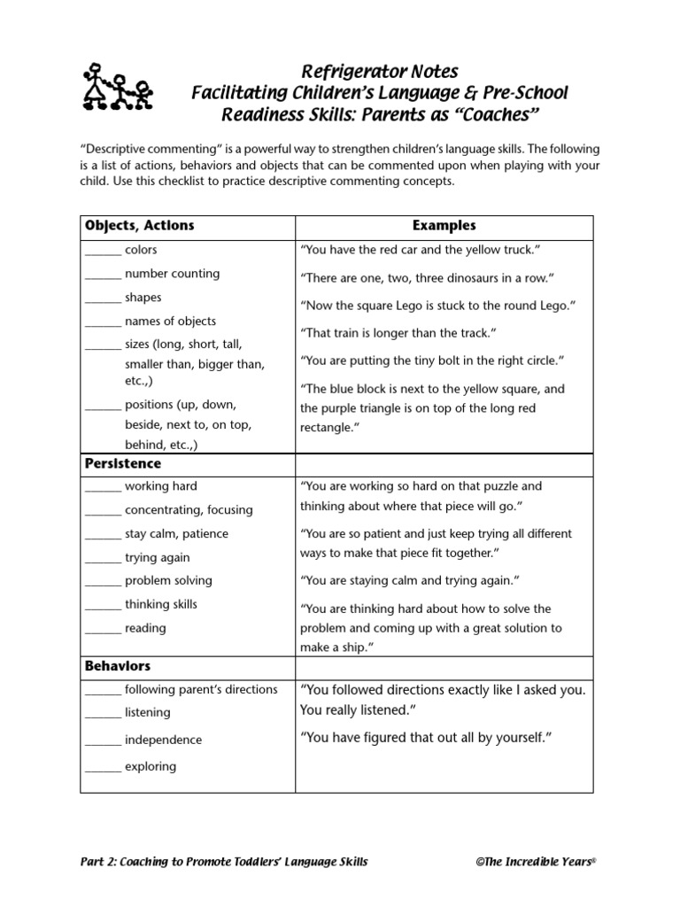 Toddler Handouts Part Two Language Coaching | PDF | Temperament | Toddler