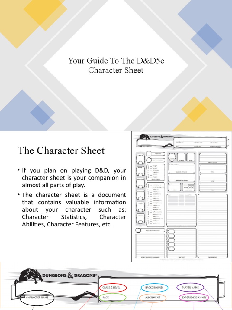 D&D 5E Character Sheet Guide | PDF | Dungeons & Dragons | Gary Gygax Games