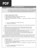 CS Form No. 212 Attachment - Work Experience Sheet | PDF
