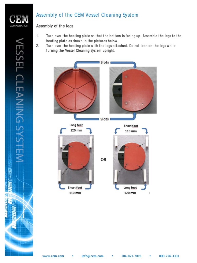 CEM Vessel Cleaning System Guide | PDF | Screw | Manufactured Goods