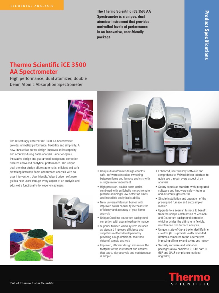 ICE 3500 Specification | PDF | Atomic Absorption Spectroscopy | Applied ...