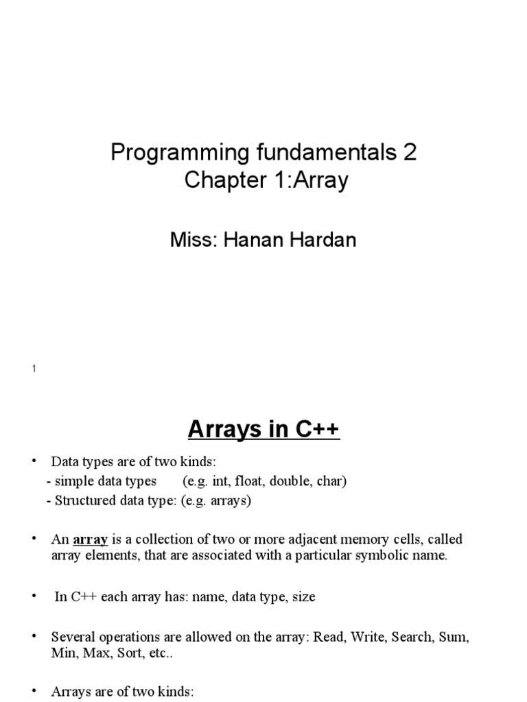 4 Array Pdf Integer Computer Science Computer Science