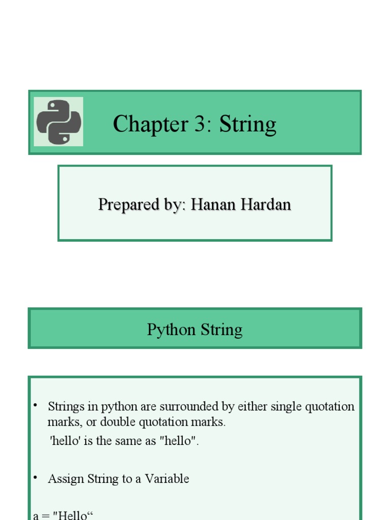 Chapter 4 Python String Pdf String Computer Science Computer Programming