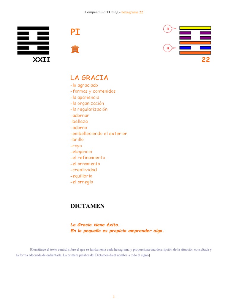 Hexagrama 22-Pi (La Gracia) | PDF | Yin y yang