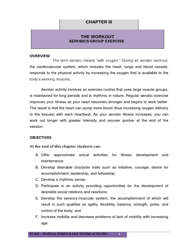 PE-101-Chapter 3 | PDF | Aerobic Exercise | Physical Fitness