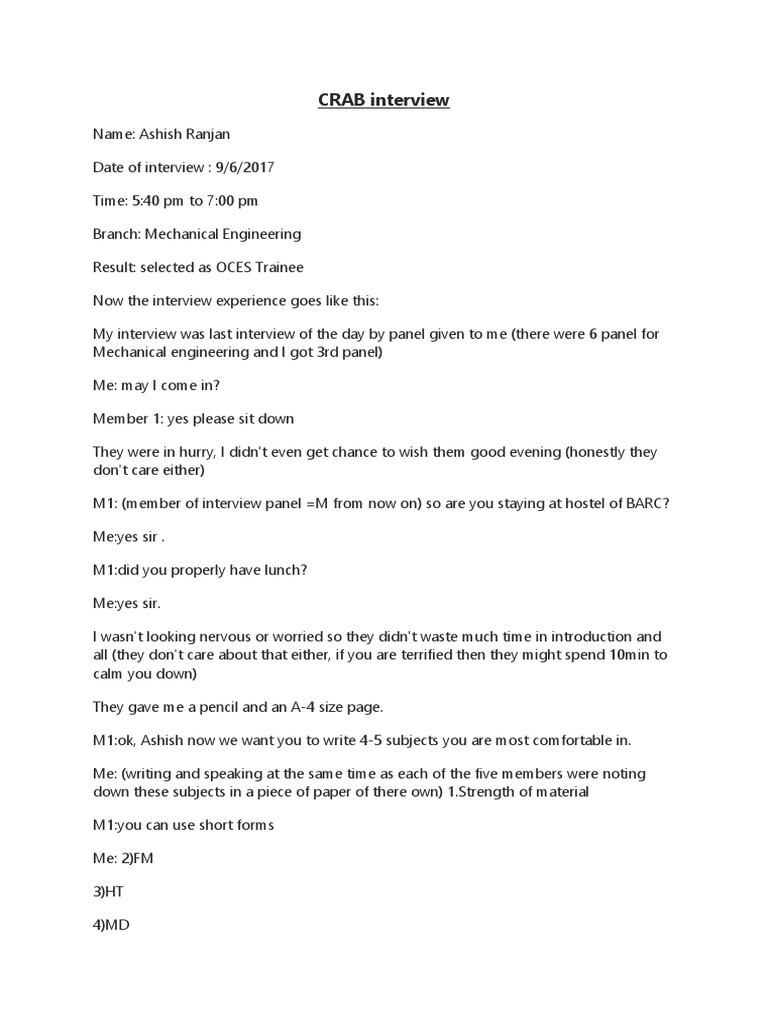 BARC Interview | Download Free PDF | Yield (Engineering) | Deformation (Engineering)