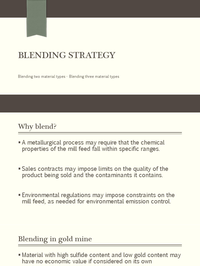 04 Blending Strategy | PDF | Iron Ore | Mining