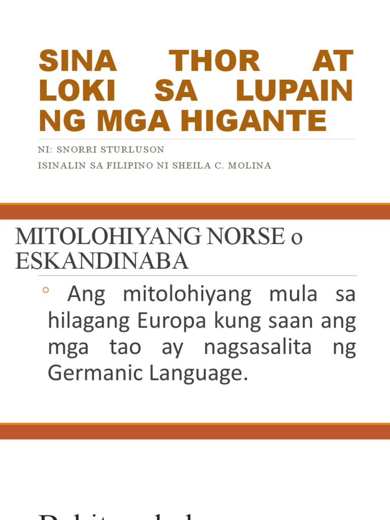 Aralin 1 Sina Thor at Loki Sa Lupain NG Mga | PDF
