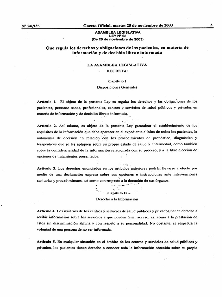 Ley 68 de 2003 | PDF