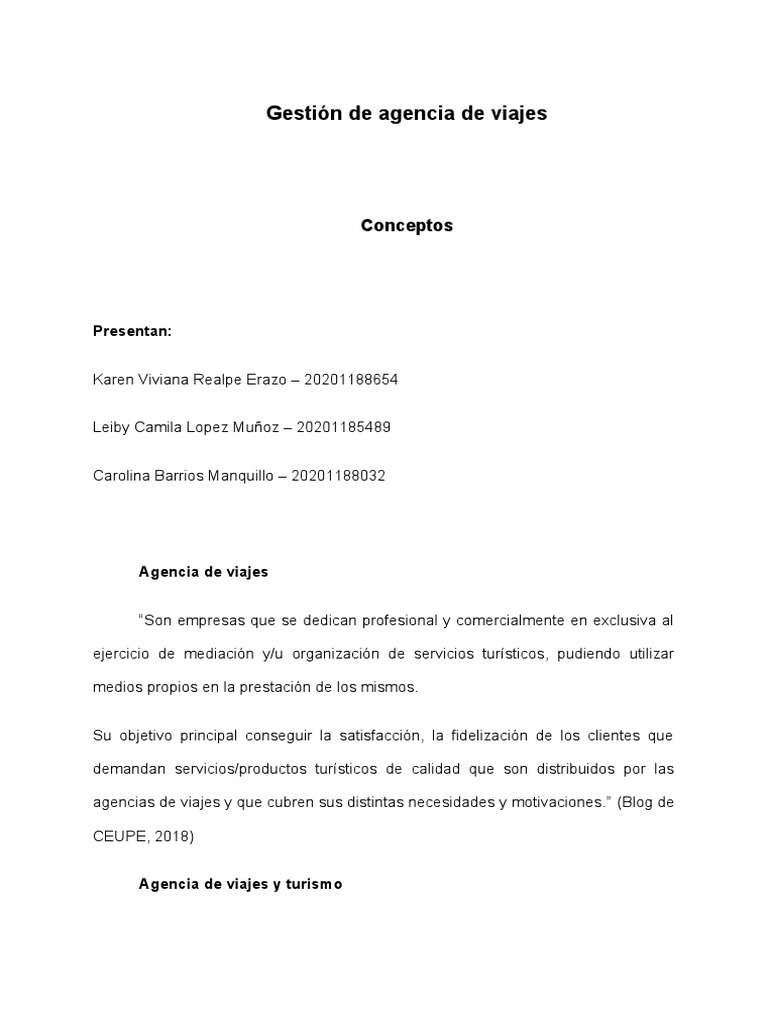 Gestion de Agencia de Viajes | PDF | Turismo | Marketing