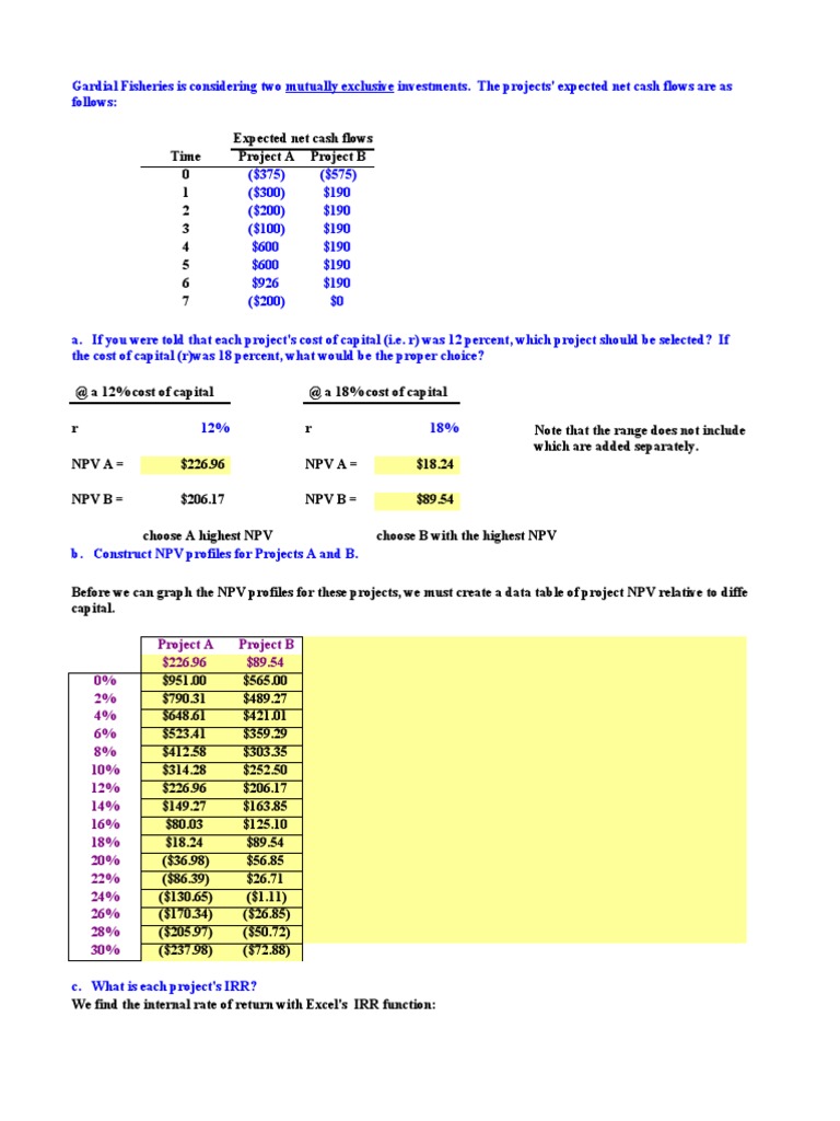 Day2 Assignment1 WITHOUT Solution | PDF | Net Present Value | Internal Rate Of Return