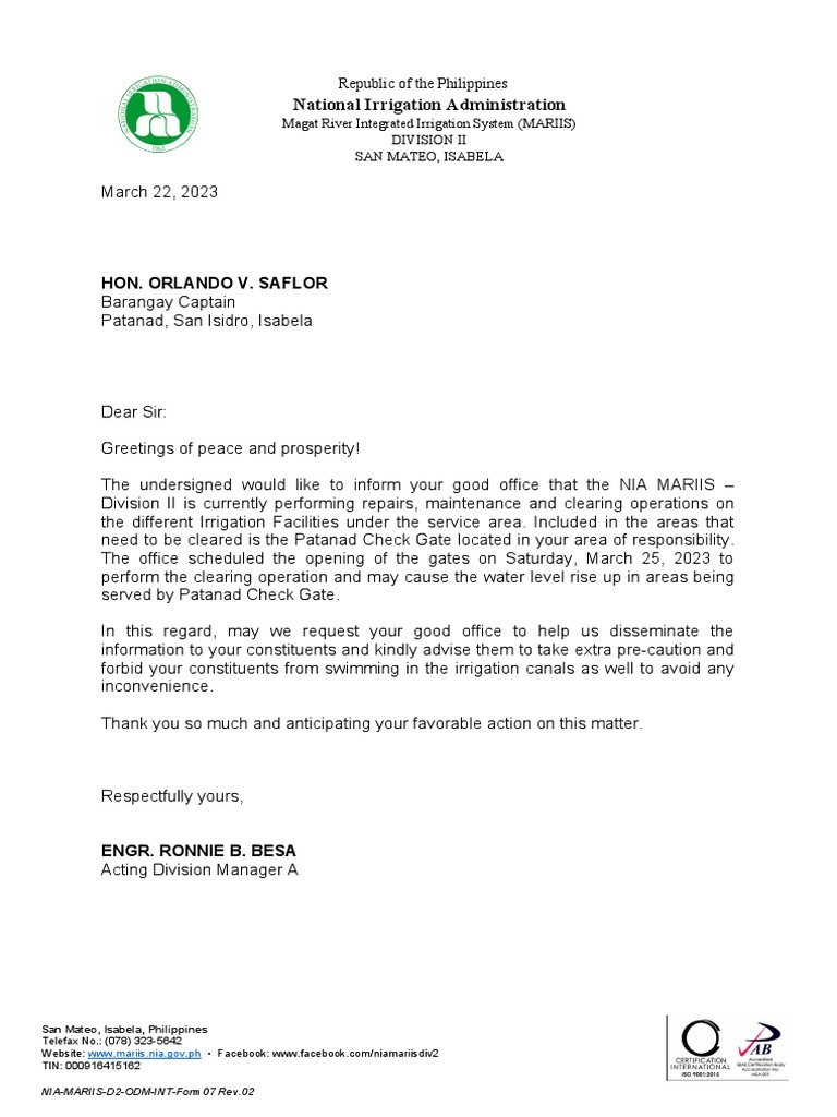 Request Letter | PDF