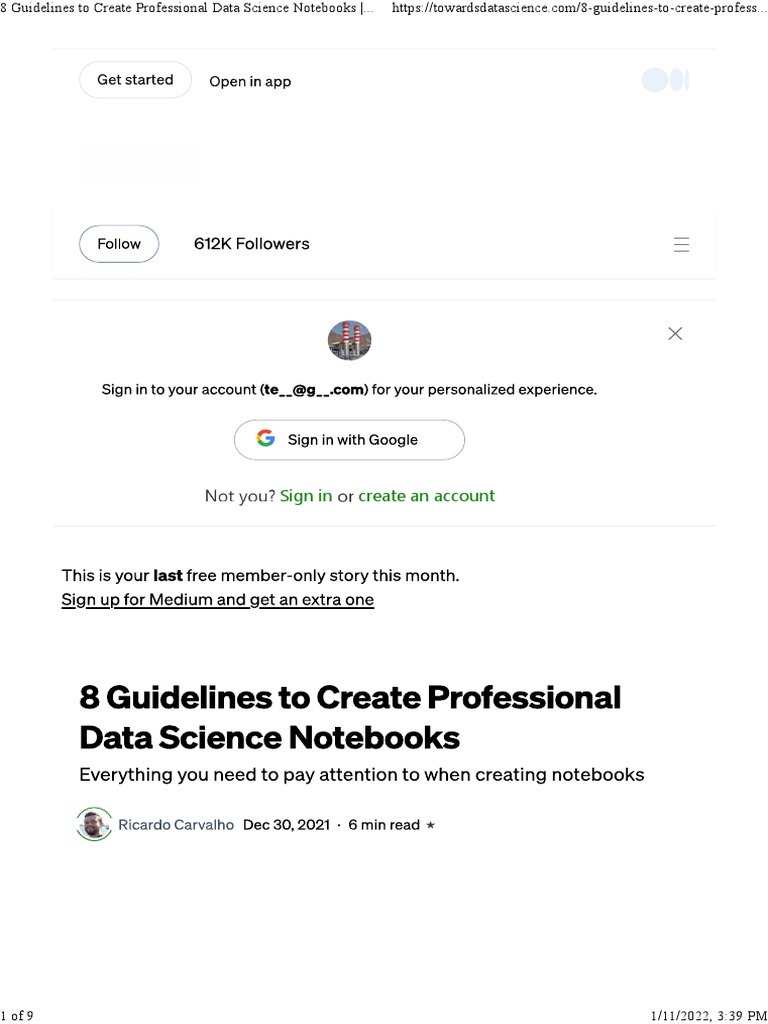 8 Guidelines To Create Professional Data Science Notebooks | PDF ...