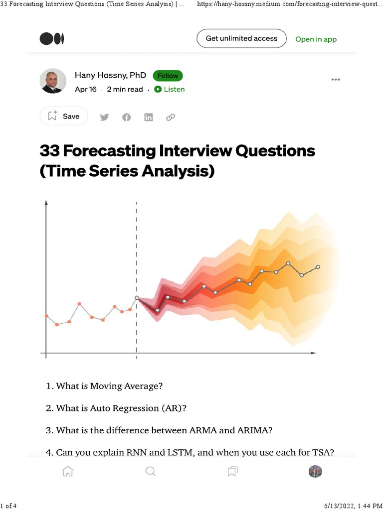 33 Time Series Interview Questions | PDF