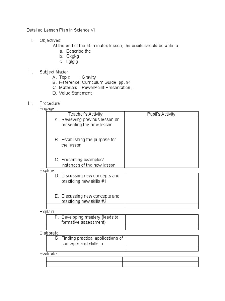 Detailed Lesson Plan in Science VI | PDF