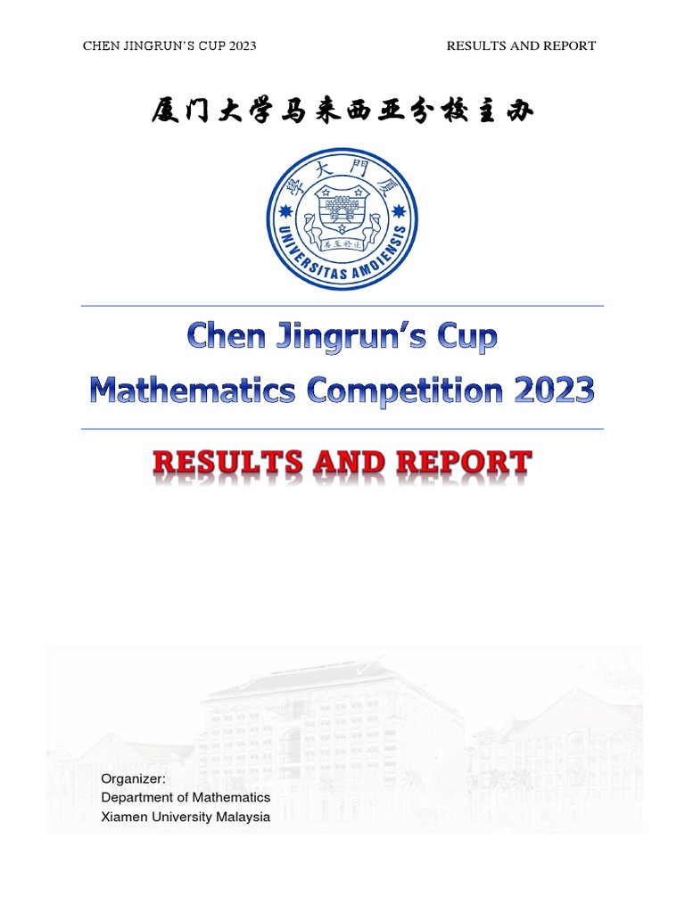 Chen Jingrun'S Cup 2023 Results and Report | PDF | Schools ...
