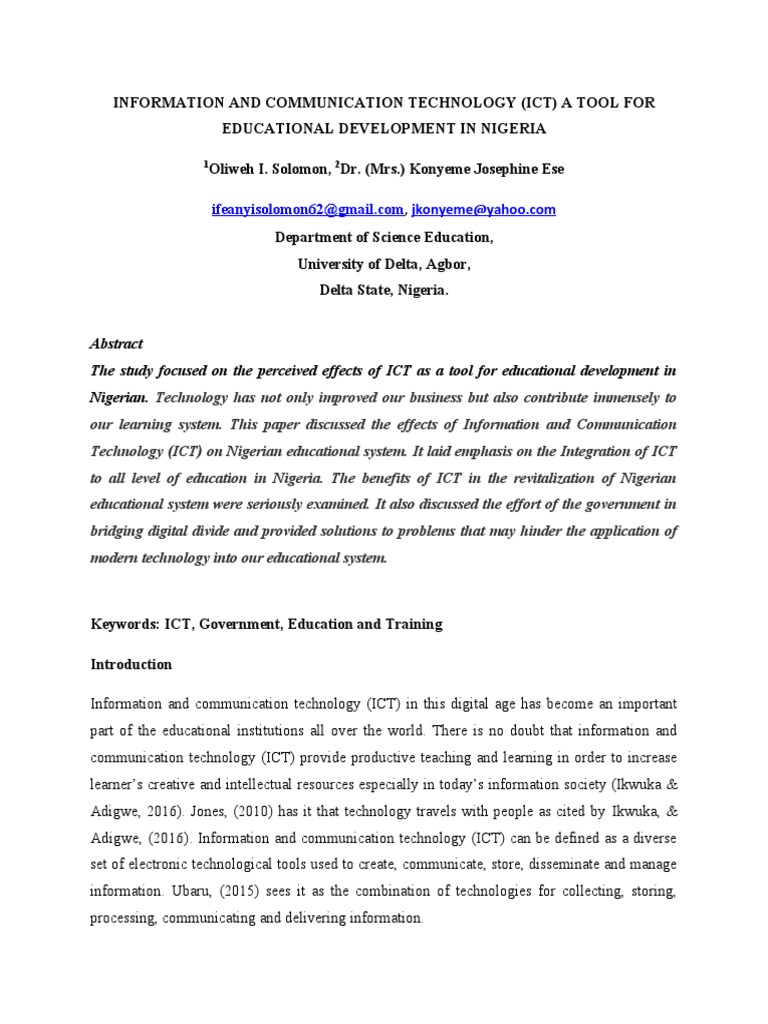 Information and Communication Technology | PDF | Information And ...