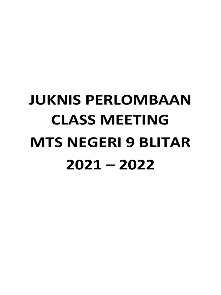Juknis Perlombaan Class Meeting | PDF