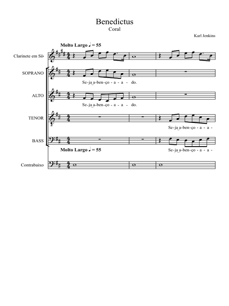 Benedictus - Karl Jenkins - COM INSTRUMENTOS - Partitura Completa | PDF