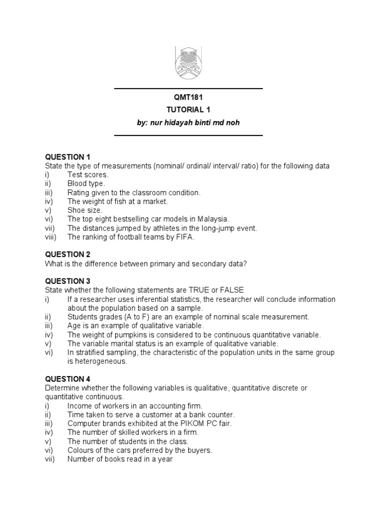 Tutorial 1 Chapter 1 Pdf