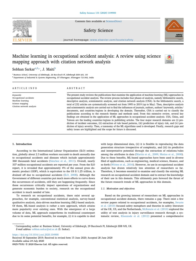 Machine Learning in Occupational Accident Analysis A Review Using ... Machine Learning in Occupational Accident Analysis A Review Using ...